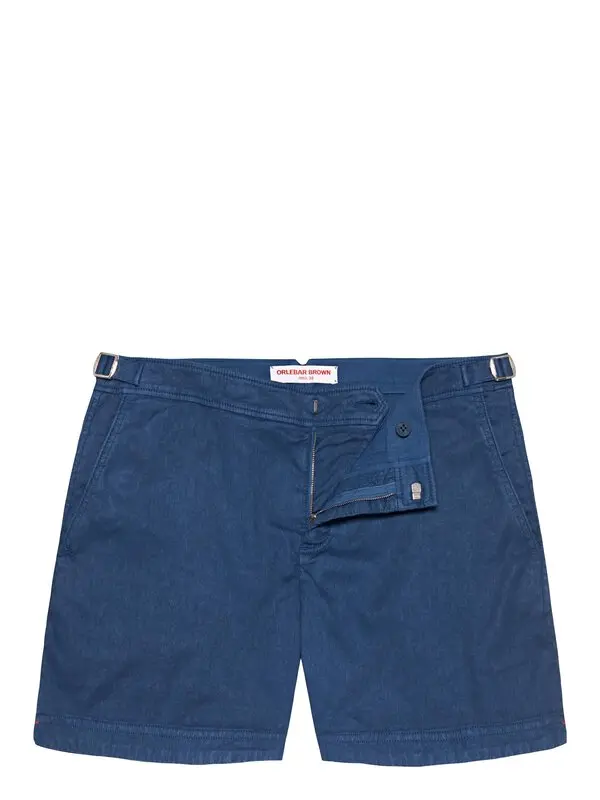 Orlebar Brown Mid-length Gart Dye Linen-blend Shorts Woven In Italy In Colour - Deep Indigo