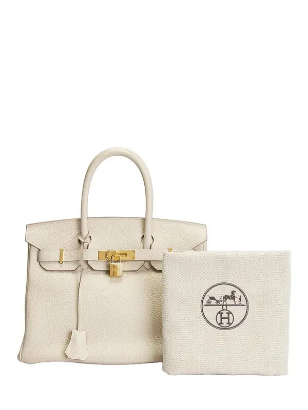 FWRD RENEW Hermes Togo Birkin 30 Handbag - Craie