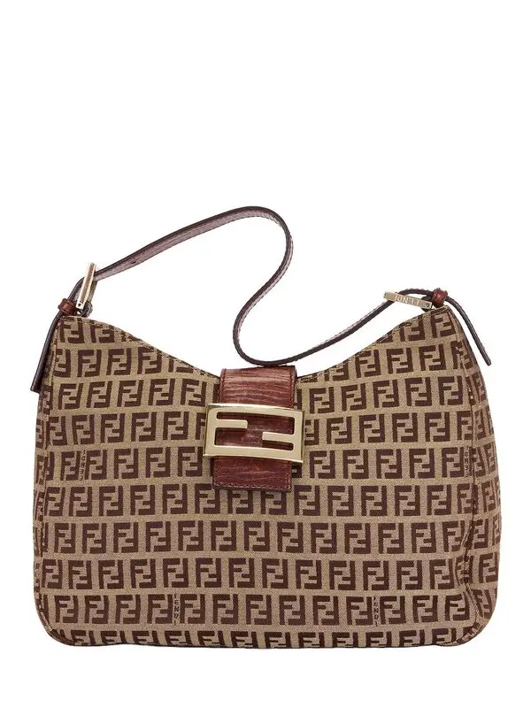 Fendi Zucchino Shoulder Bag - Brown