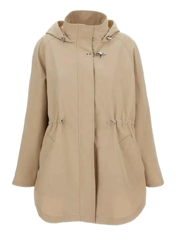 FAY Parka Lungo In Cotone Tecnico - Beige