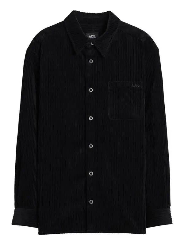 A.p.c. Mateo Corduroy Overshirt - Black
