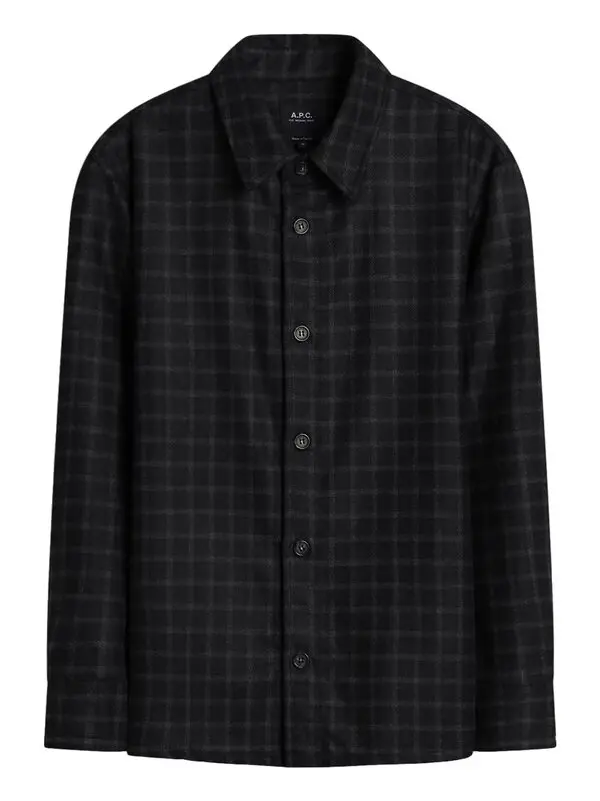 A.p.c. Bobby Wondowpane Check Overshirt - Black