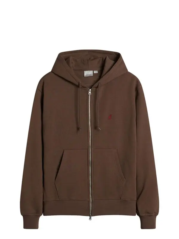 Gramicci One Point Zip Hoodie - Brown