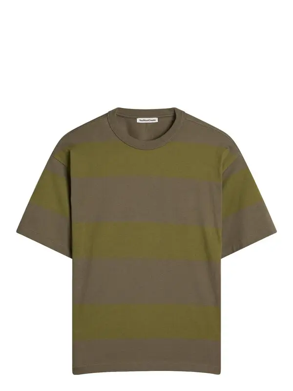 You Must Create Triple Wide Stripe T-shirt - Green Multi