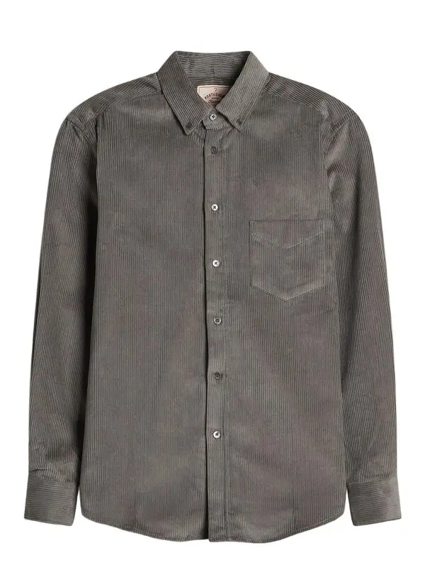 Portuguese Flannel Lobo Button Down Corduroy Shirt - Grey