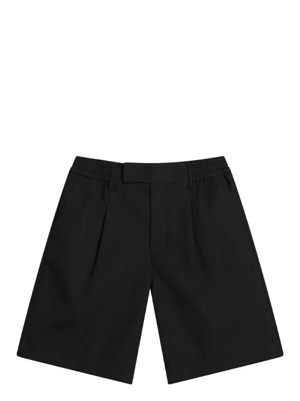 BOUND Wide Pleated Cotton Short - Black