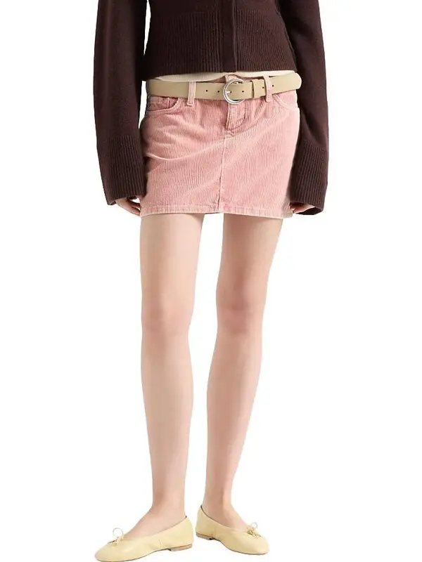 7 For All Mankind Cherry Corduroy Skirt - Blushing