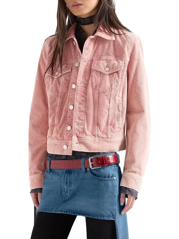 7 For All Mankind Adi Corduroy Trucker Jacket - Blushing