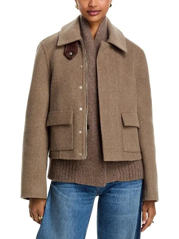 Brandon Maxwell Wool Remi Jacket - Truffle