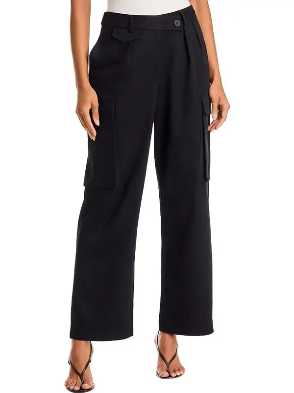 Aqua Cotton Stretch Cargo Pants - Black