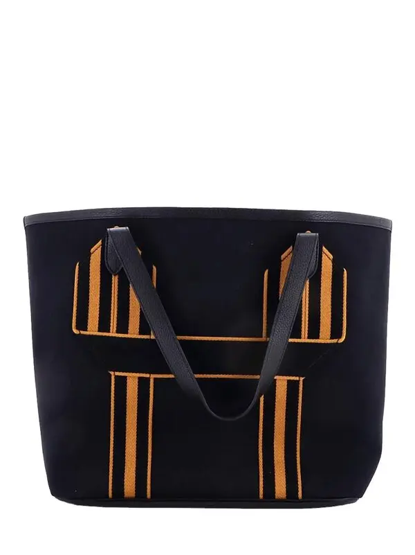 Hermès Pursangle Tote Canvas With Leather - Black