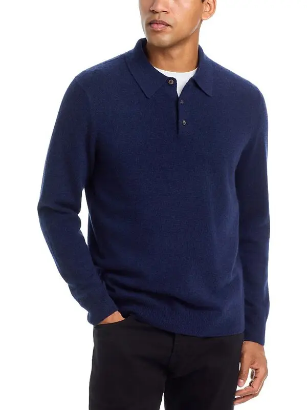 Bloomingdale'S Merino Cashmere Polo Sweater Exclusive - Navy