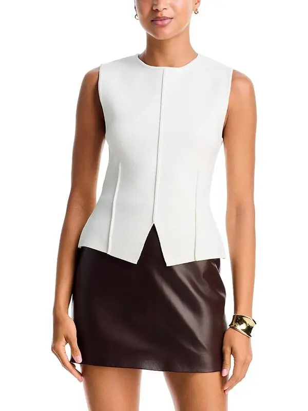 Aqua Fully Fashion Seamed Tank Exclusive - Ivory