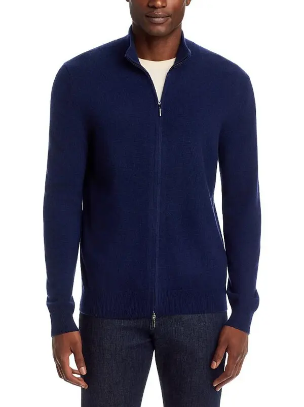 Bloomingdale'S Cashmere Full Zip Sweater Exclusive - Navy