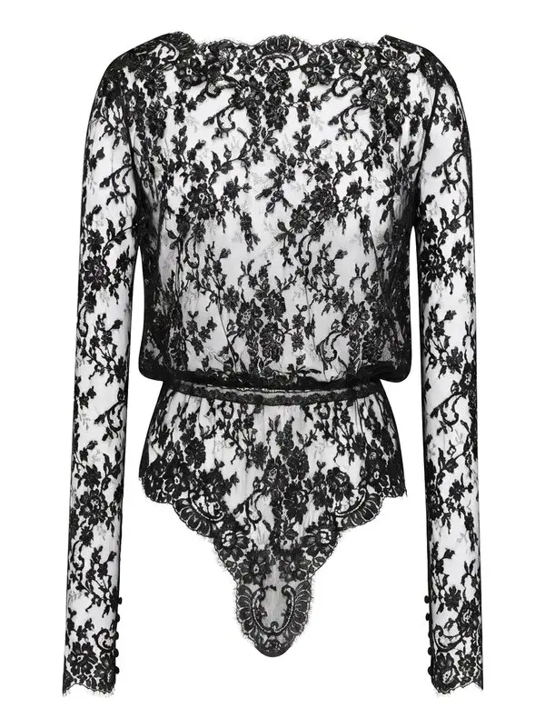 Saint Laurent Lace Bodysuit - Noir