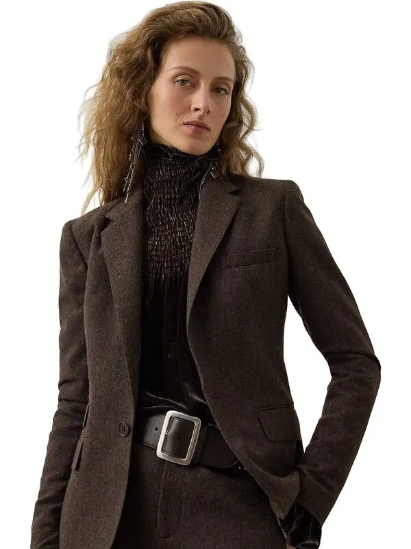 Ralph Lauren Parker Striped Herringbone Jacket - Brown/rust Multi