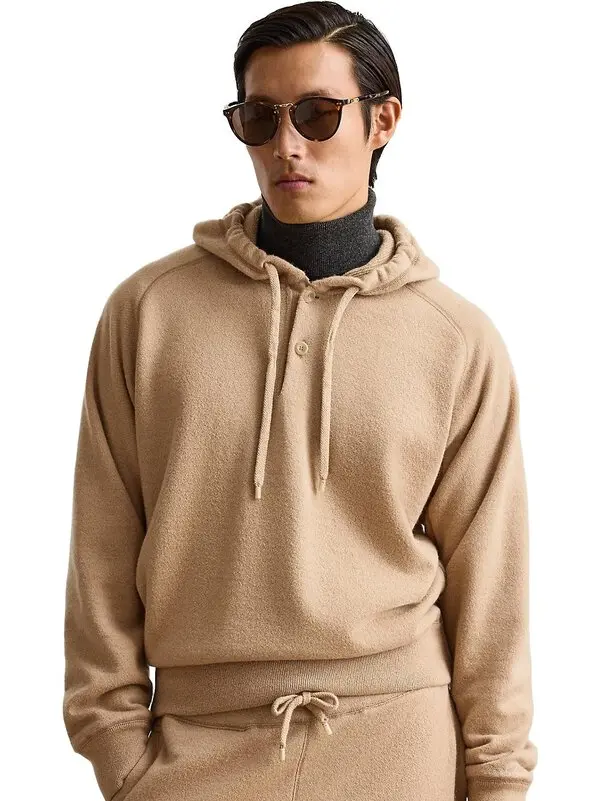 Ralph Lauren Relaxed Fit Wool-cashmere Terry Hoodie - Camel