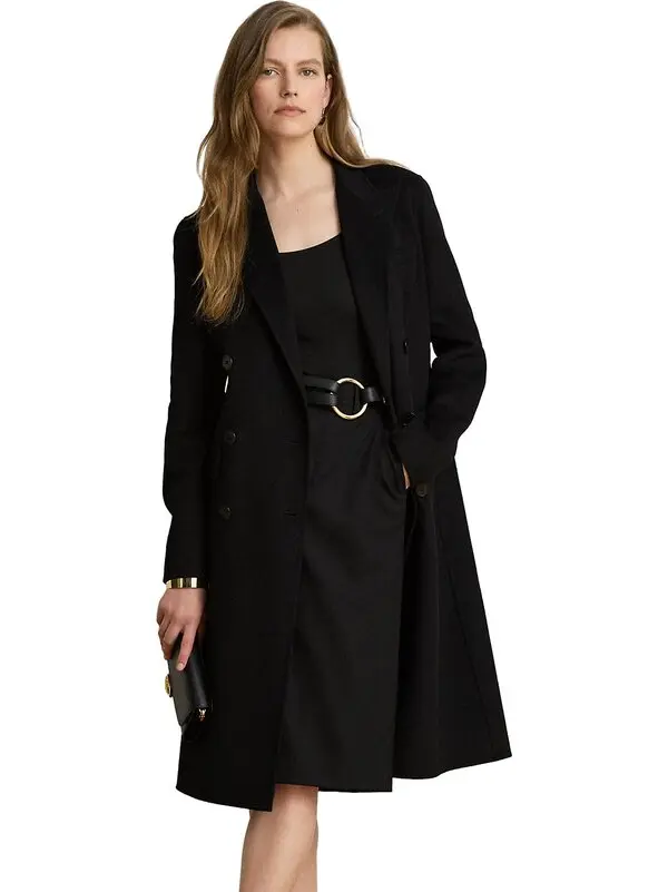Ralph Lauren Double-breasted Wool-blend Coat - Black