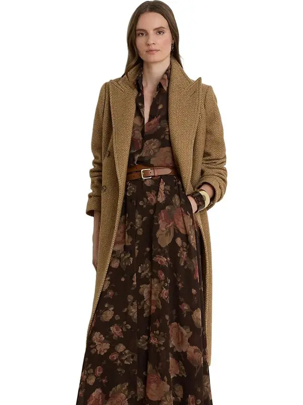 Ralph Lauren Floral Chiffon Shirtdress - Brown Multi