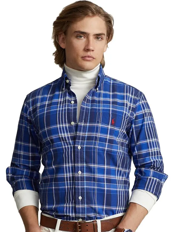 Ralph Lauren Classic Fit Plaid Oxford Shirt - Blue Multi