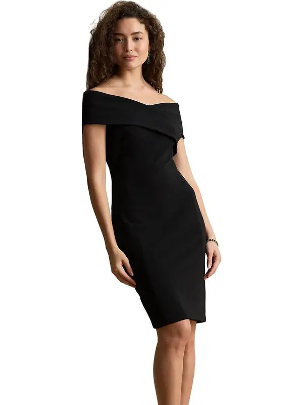 Ralph Lauren Faille Off-the-shoulder Cocktail Dress - Black