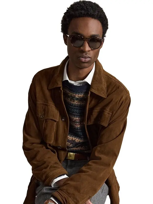 Ralph Lauren Suede Utility Jacket - Smith Brown