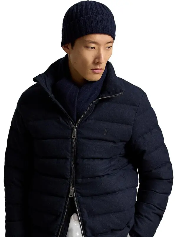 Ralph Lauren The Colden Herringbone Down Jacket - Navy