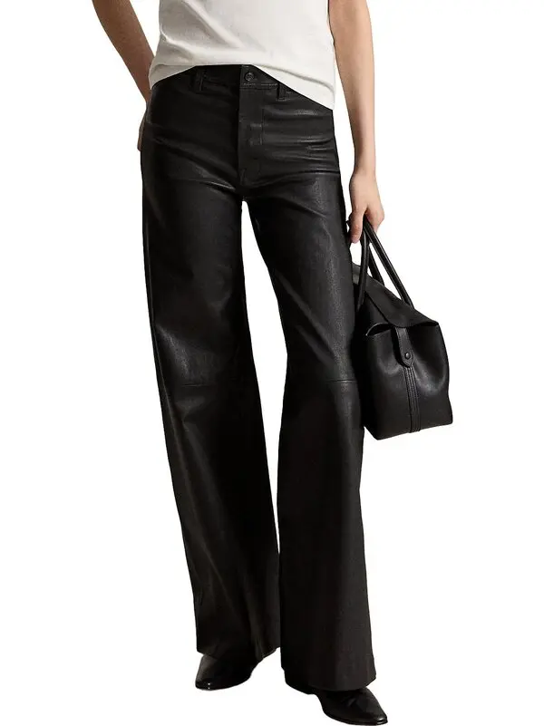 Ralph Lauren Beaton Leather Pant - Black