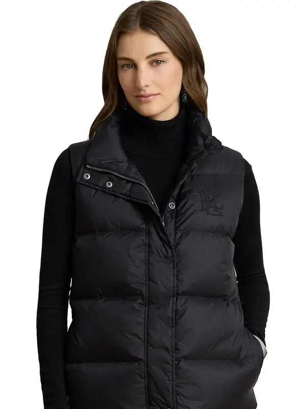 Ralph Lauren Channel-quilted Funnelneck Down Vest - Black