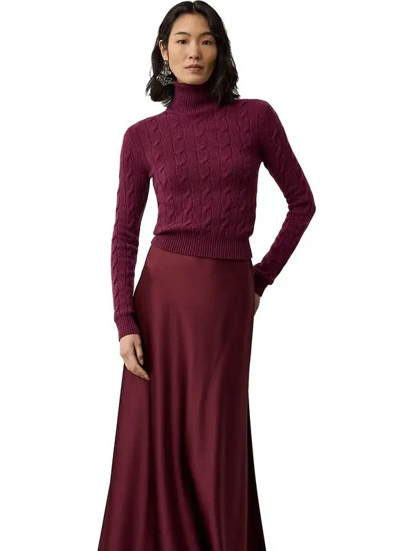 Ralph Lauren Masina Satin Maxi Skirt - Carmine