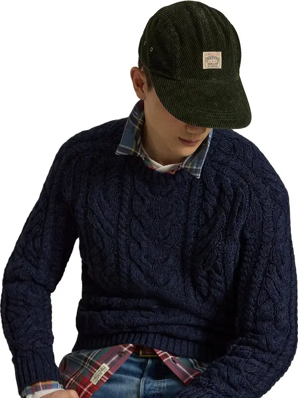 Ralph Lauren Aran-knit Cotton Sweater - Navy Combo