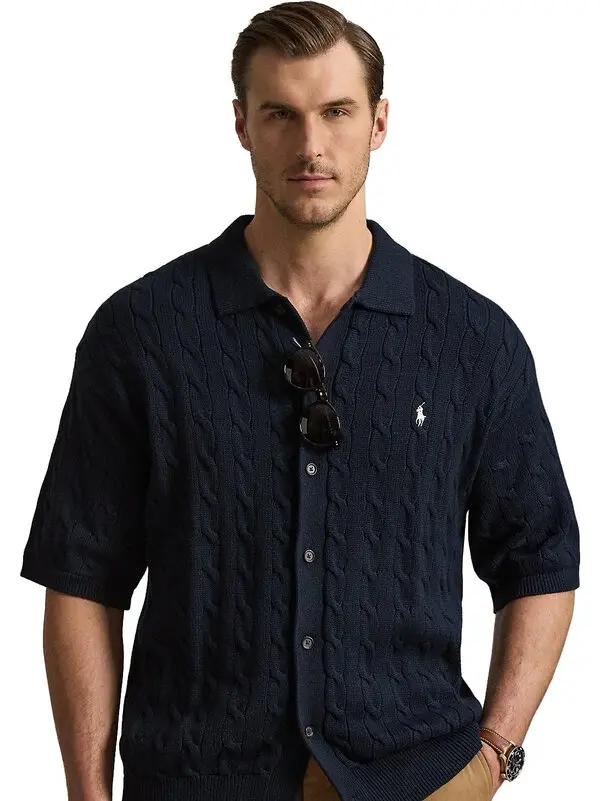 Ralph Lauren Relaxed Fit Cable-knit Cotton Sweater - Hunter Navy