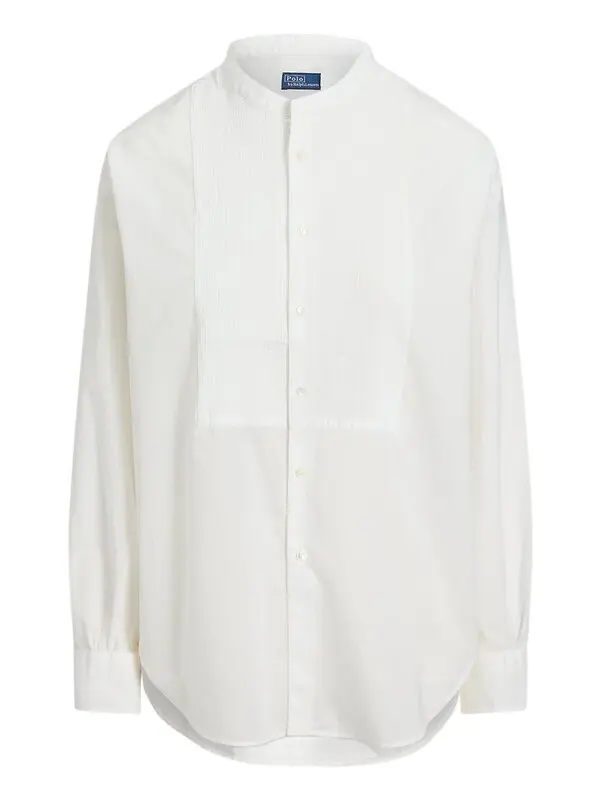 Ralph Lauren Washed Cotton Tuxedo Shirt - White