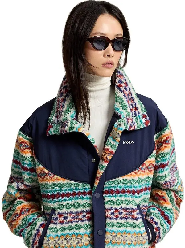 Ralph Lauren Fair Isle High-pile Fleece Mockneck - Multi