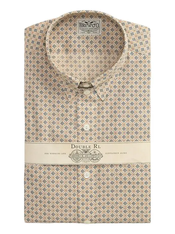 Ralph Lauren Slim Fit Geometric-print Shirt - Blue/orange