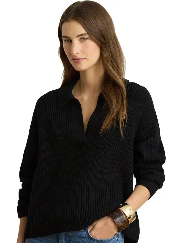 Ralph Lauren Wool-blend Polo Sweater - Black