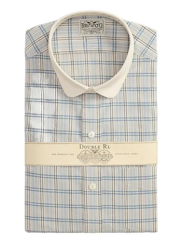 Ralph Lauren Slim Fit Checked Shirt - White/blue