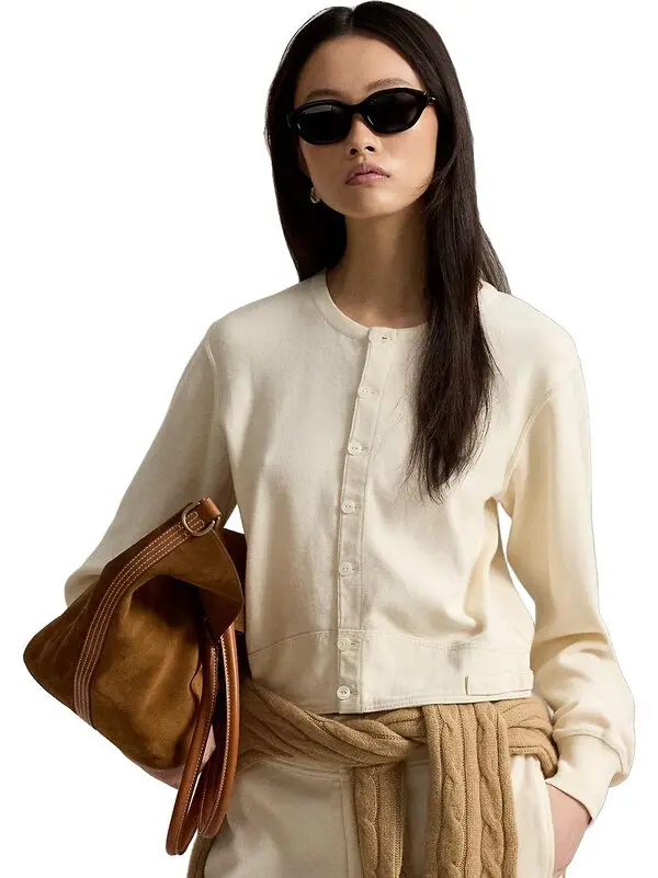 Ralph Lauren Double-knit Jacquard Cardigan - Guide Cream