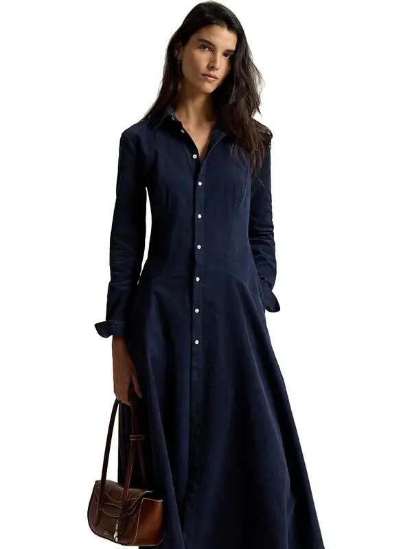 Ralph Lauren Corduroy A-line Shirtdress - Navy