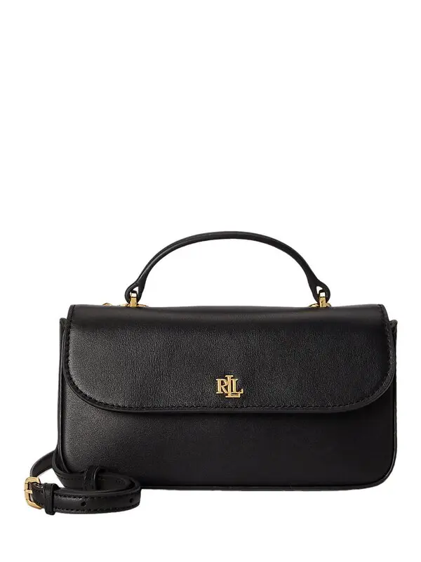 Ralph Lauren Leather Marcy Crossbody Wallet - Black