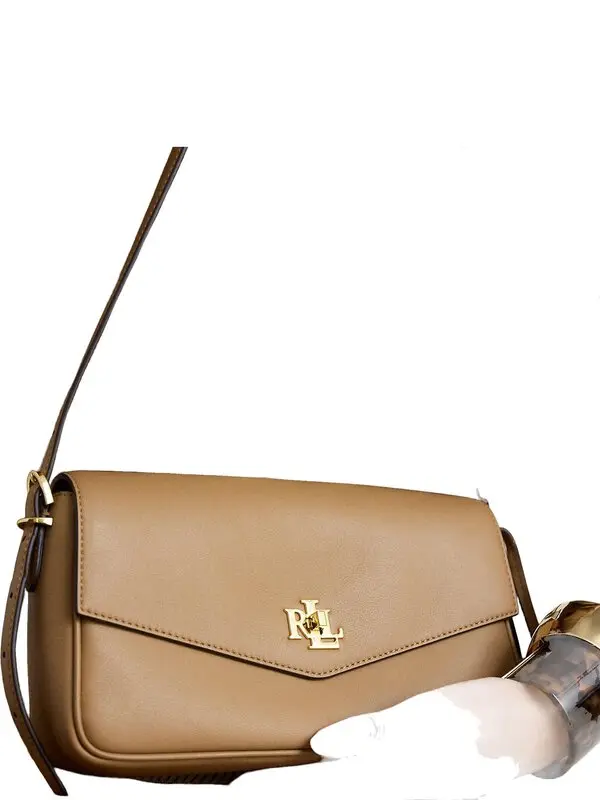 Ralph Lauren Nappa Leather Medium Farrah Shoulder Bag - Camel