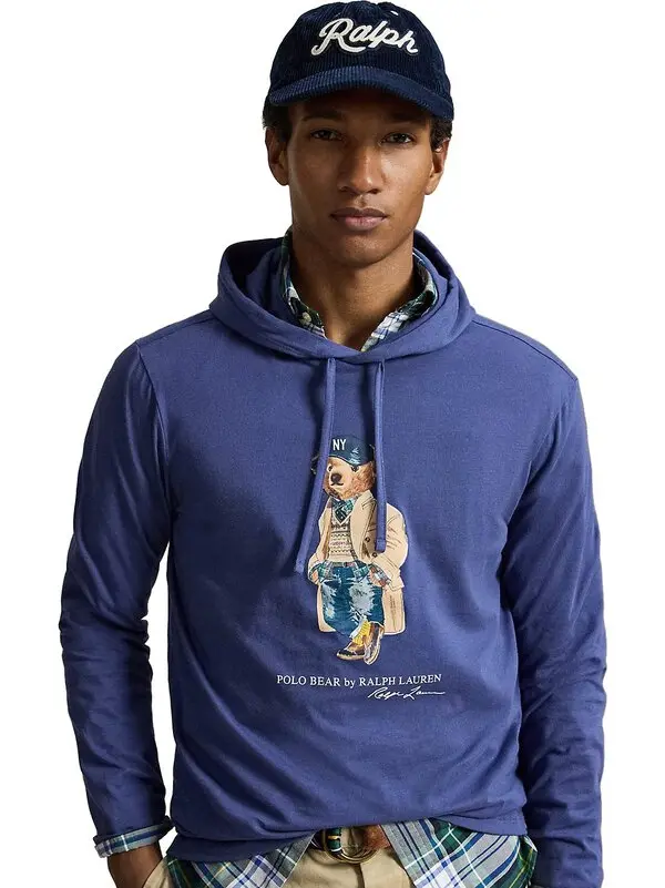 Ralph Lauren Polo Bear Jersey Hooded T-shirt - Light Navy