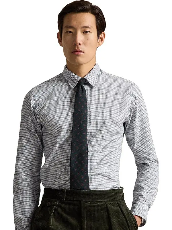 Ralph Lauren Classic Fit Checked Poplin Shirt - White Blue Multi