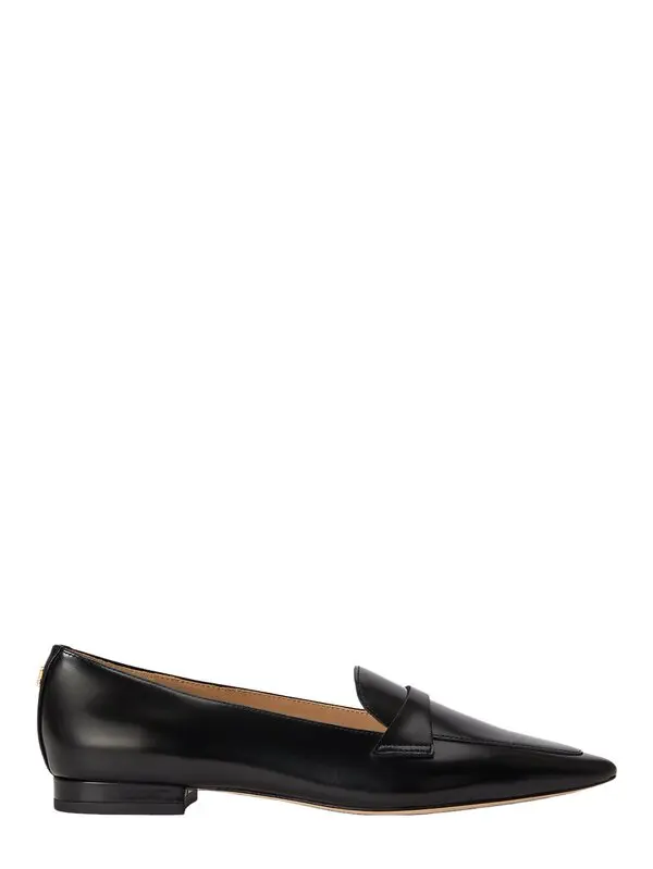 Ralph Lauren Audri Glazed Leather Loafer - Black