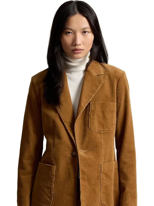 Ralph Lauren Single-breasted Corduroy Blazer - Tan