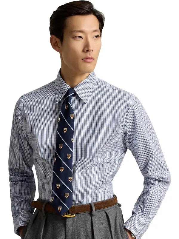 Ralph Lauren Custom Fit Checked Poplin Shirt - White Blue Multi