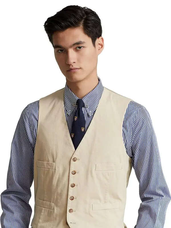 Ralph Lauren Garment-dyed Stretch Chino Vest - Tan