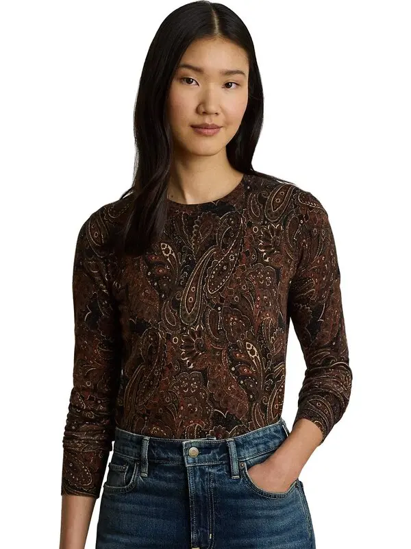 Ralph Lauren Paisley Cotton-modal Sweater - Black Multi