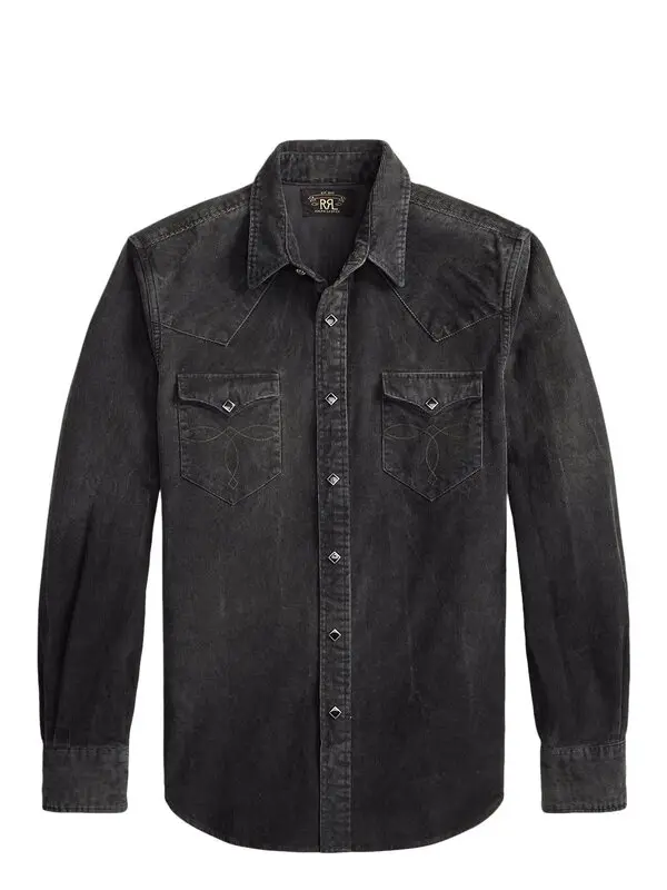 Ralph Lauren Slim Fit Corduroy Western Shirt - Black