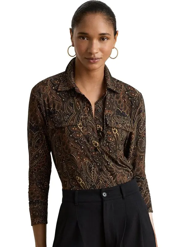 Ralph Lauren Paisley Stretch Jersey Shirt - Black Multi